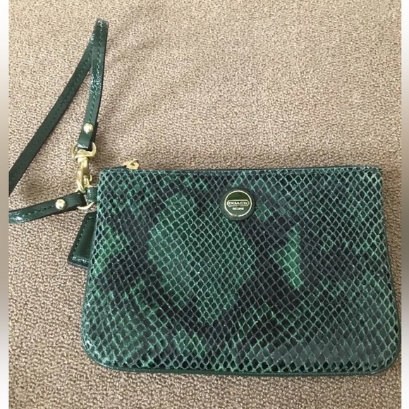 Coach | Bags | Coach Green Signature Exotic Snake Print Embossed ...